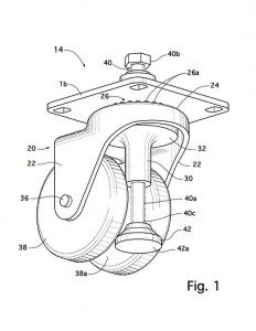 Leveling Caster Patent Drawing - HinesLab